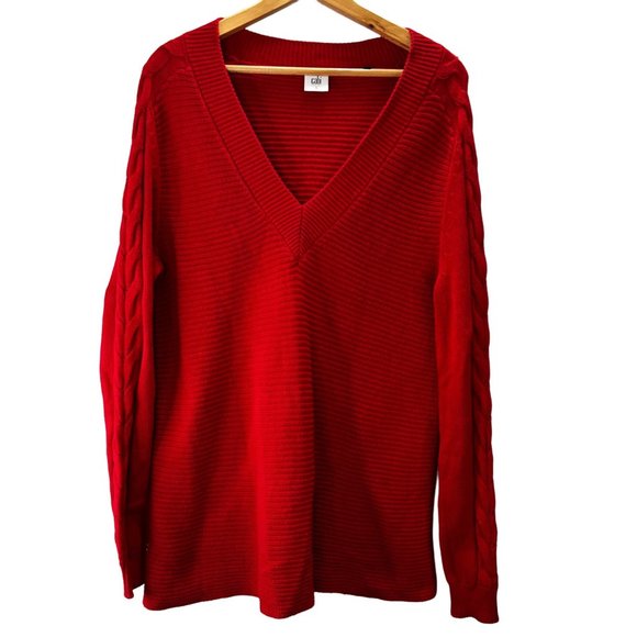 CAbi | Sweaters | Cabi Standout Pullover Sweater V Neck Cable Knit Size ...